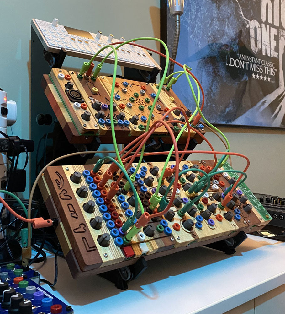 SynthRISE three tier desktop synth stand for medium-sized gear